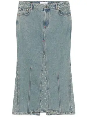 MARINE SERRE Moon-laser Denim Skirt - Blue