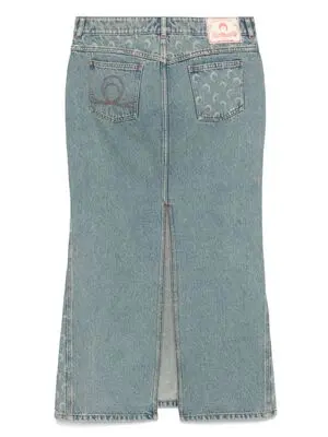 MARINE SERRE Moon-laser Denim Skirt - Blue