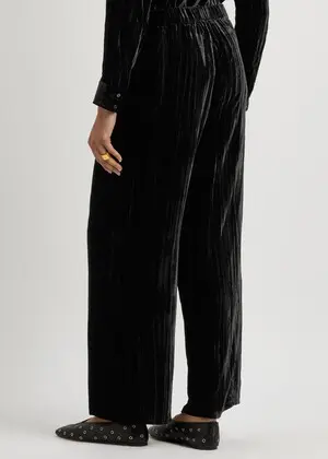 Eileen Fisher Wide-leg Velvet Trousers