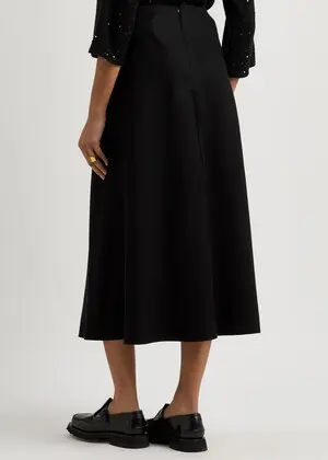 Eileen Fisher Wool-felt Midi A-line Skirt