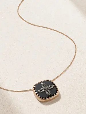 Pascale Monvoisin Bowie Rose Gold, Bakelite And Diamond Necklace - Black