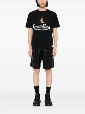 GROUND ZERO Logo Print T-shirt - Black