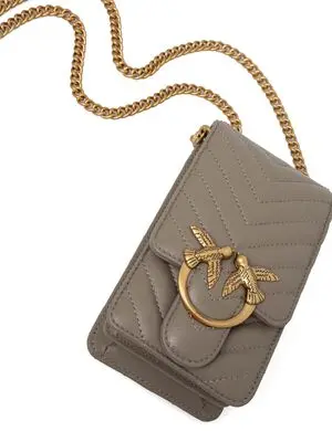Pinko Chevron-quilting Leather Phone Case