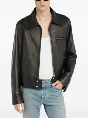 COURREGES Zip-up Leather Jacket