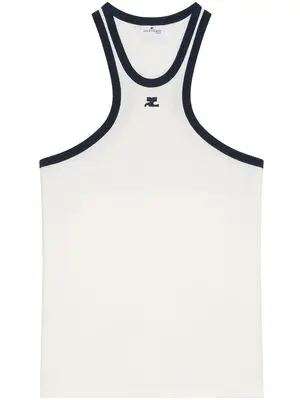 COURREGES Contrasting-trim Tank Top - White