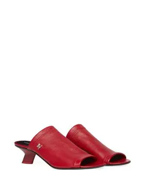 COURREGES Leather Mules - Red