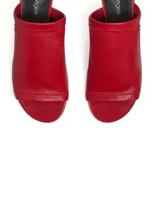 COURREGES Leather Mules - Red