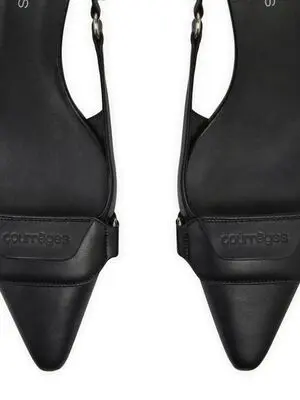 COURREGES 50mm Racer Slingback Pumps - Black