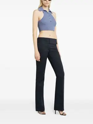 COURREGES Cropped Polo Top - Blue