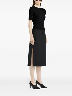 COURREGES Belted Midi Skirt - Black