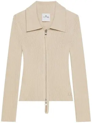 COURREGES Zip-up Cardigan - Neutrals
