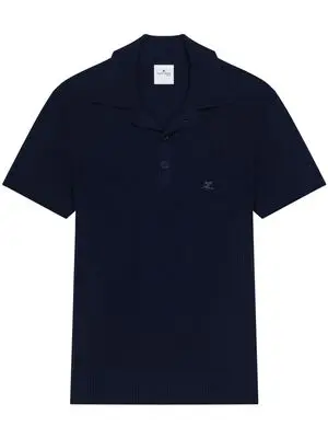 COURREGES Ribbed Polo Shirt - Blue