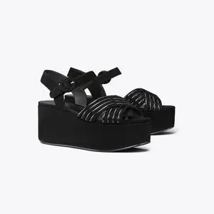 Tory Burch Bombé Cross-strap Platform Sandal - Perfect Black/perfect Black