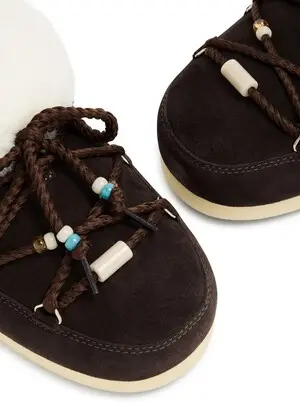 Moon Boot Padded Suede Mules With Beads