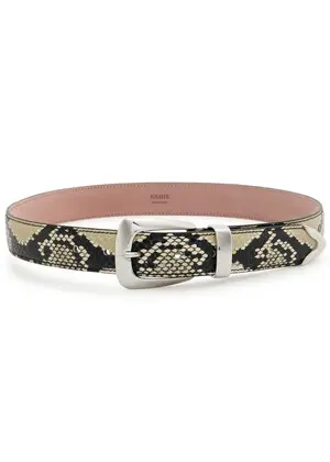Khaite Khaite Benny Snake-Effect Leather Belt Beige