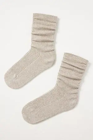 Anthropologie By Anthropologie Solid Cashmere Socks Grey