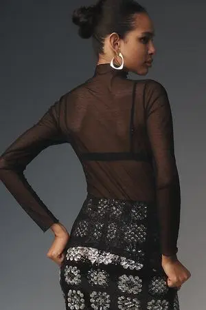 Hanky Panky Long-sleeve Mock-neck Lace Top