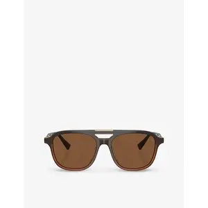 Brunello Cucinelli Square-frame Acetate Sunglasses - Brown