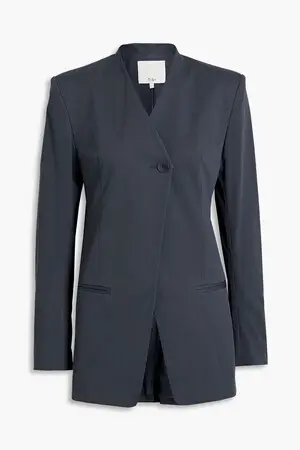Tibi Double-breasted Cotton-blend Twill Blazer