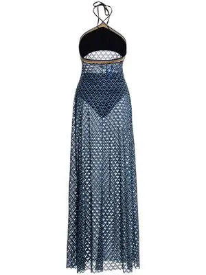 Agua Bendita Azure Sari Maxi Dress