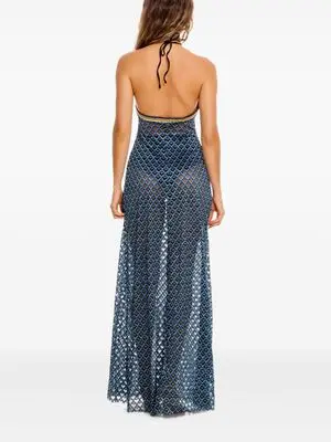 Agua Bendita Azure Sari Maxi Dress