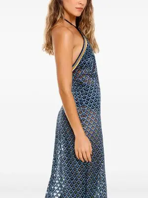 Agua Bendita Azure Sari Maxi Dress