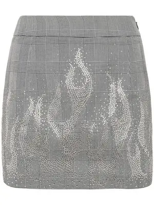 Philipp Plein Flame-appliqué Mini Skirt