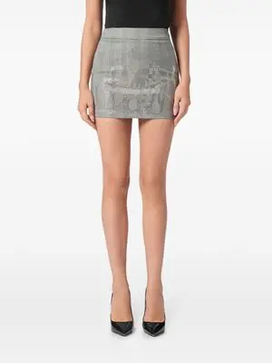 Philipp Plein Flame-appliqué Mini Skirt