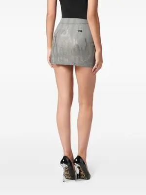 Philipp Plein Flame-appliqué Mini Skirt