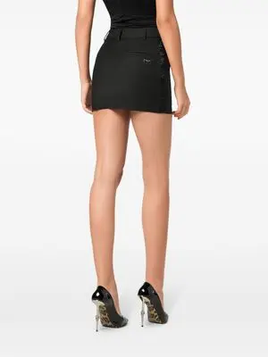 Philipp Plein Wool Mini Skirt