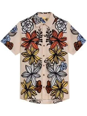 Agua Bendita Jack Floral Print Shirt - Neutrals