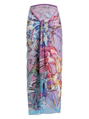 Agua Bendita Marine Printed Pareo - Purple