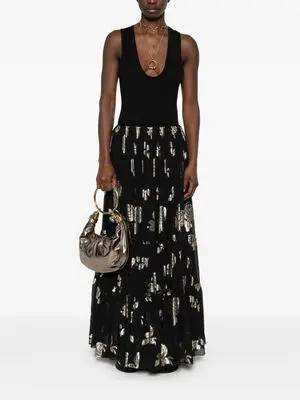 Chloé Floral-jacquard Maxi Skirt - Black