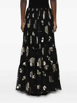 Chloé Floral-jacquard Maxi Skirt - Black
