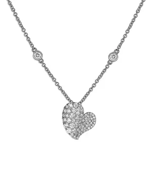 Piranesi 18k Gold Diamond Heart Pendant Necklace - White