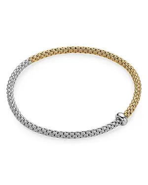 FOPE 18k Gold And Diamond Flex'it Bracelet - Gold/white