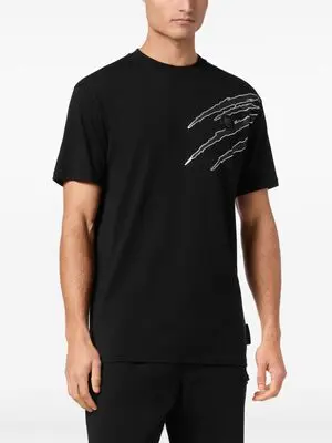 PLEIN SPORT Scratch-print T-shirt - Black