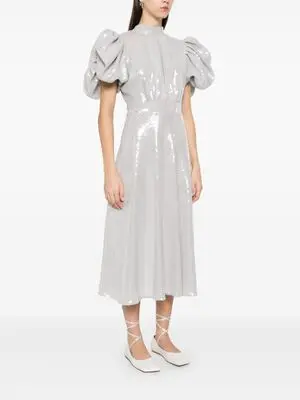ROTATE BY BIRGER CHRISTENSEN Sequined Midi Dress - Grey