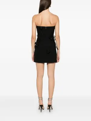 ROTATE BY BIRGER CHRISTENSEN Rose-appliqué Tube Mini Dress