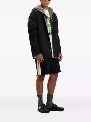 Palm Angels Logo-knit Zip-up Hoodie - Grey