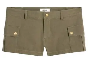 Celine Cargo Cotton Mini Shorts