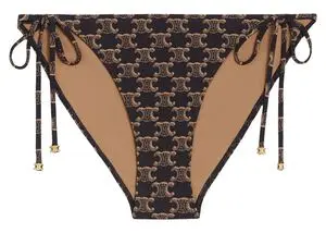 Celine Triomphe Monogram Tie Side Bikini Bottom - Toffee/brown