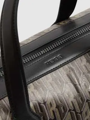 REISS Franco Monogram-print Coated-canvas Holdall