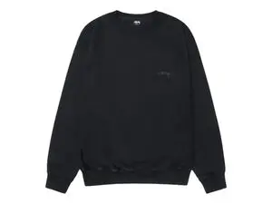 StÜssy Smooth Stock Pigment Dyed Crew - Black