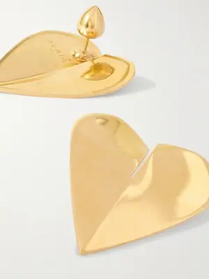 Alaïa Torn Heart Oversized Earrings - Gold