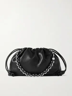 Loewe Flamenco Large Textured-leather Shoulder Bag - Black