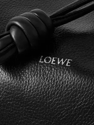 Loewe Flamenco Large Textured-leather Shoulder Bag - Black