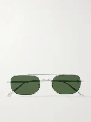 Oliver Spencer Khaite 1989c Aviator-style Sunglasses - Silver