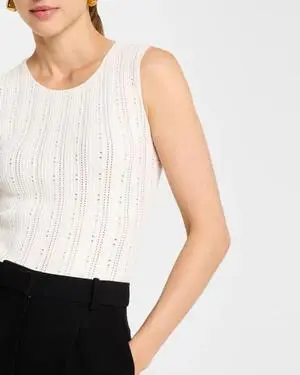 Adam Lippes Pointelle Jacquard Tank Top - Ivory