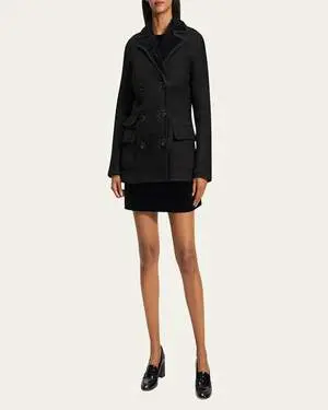 Theory Shearling Peacoat Blazer - Black